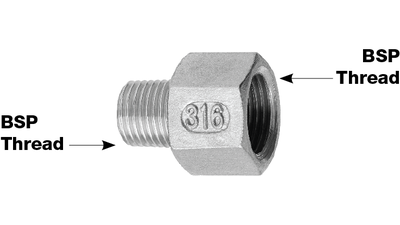 BSP to BSP / 1 BSP X 1/2 BSP 316 NEG BUSH ADAPTOR - Anzor Fasteners