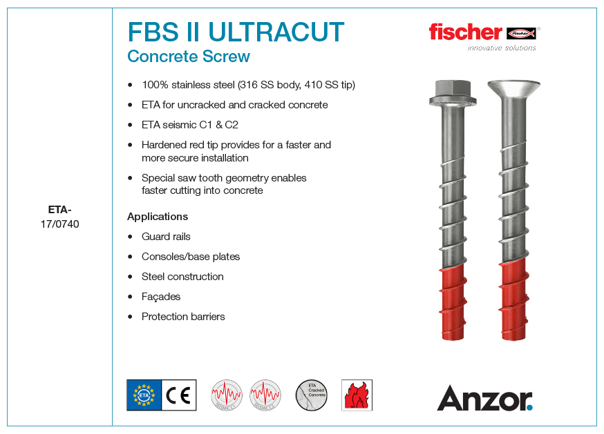 fischer Concrete Anchors - Anzor Fasteners